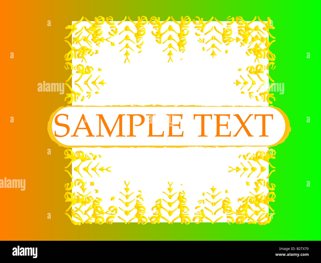 floral frame and sample text Stock Photo - Alamy