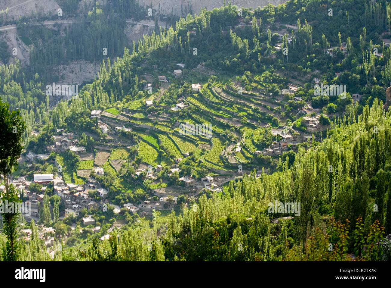 Terrace Farming in Karimabad in the Hunza Valley in Northern Pakistan ...