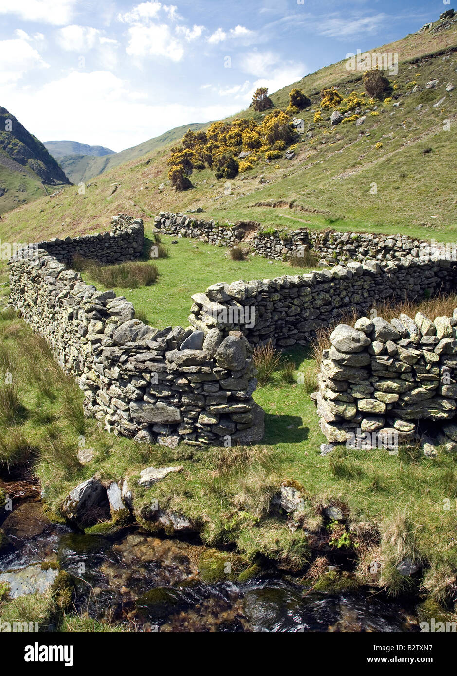 Sheepfold by Rannerdale Beck in High Rannerdale Lake District National ...
