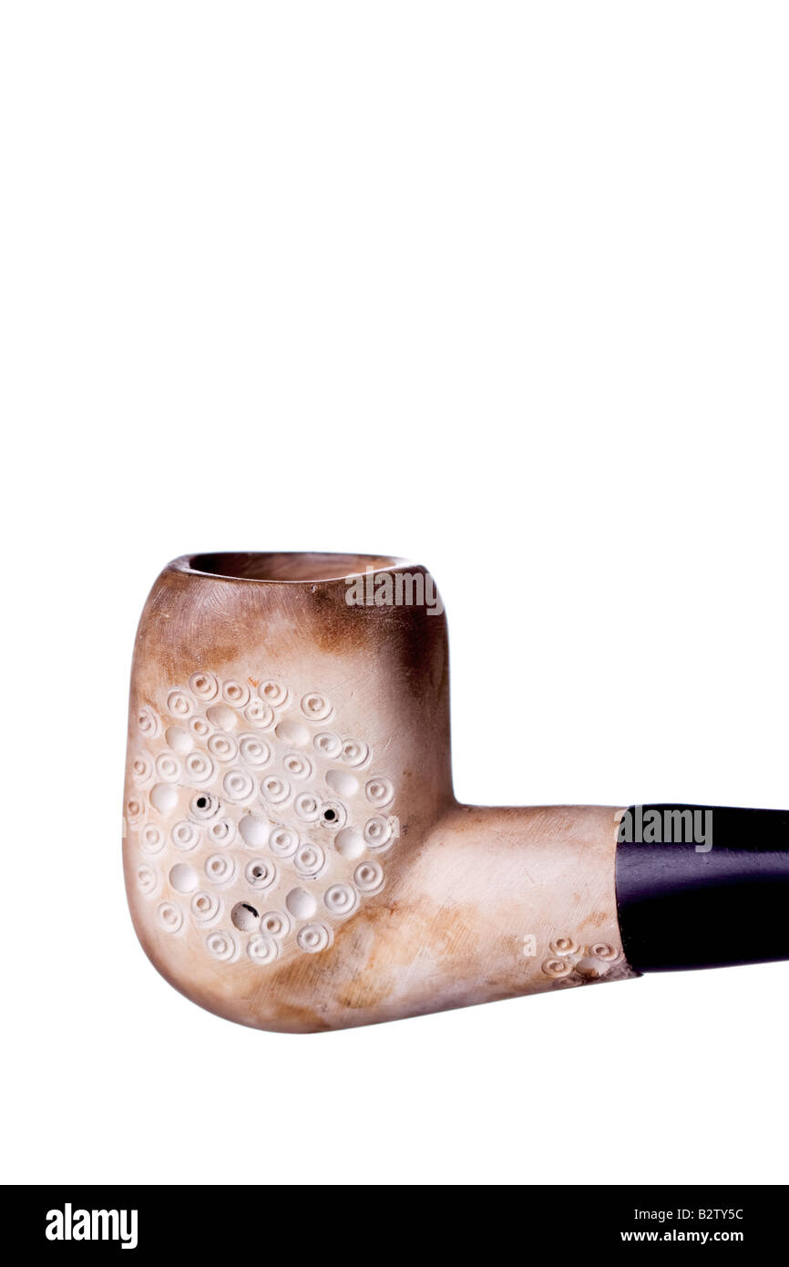handmade turkish pipe isolated on white background Stock Photo - Alamy