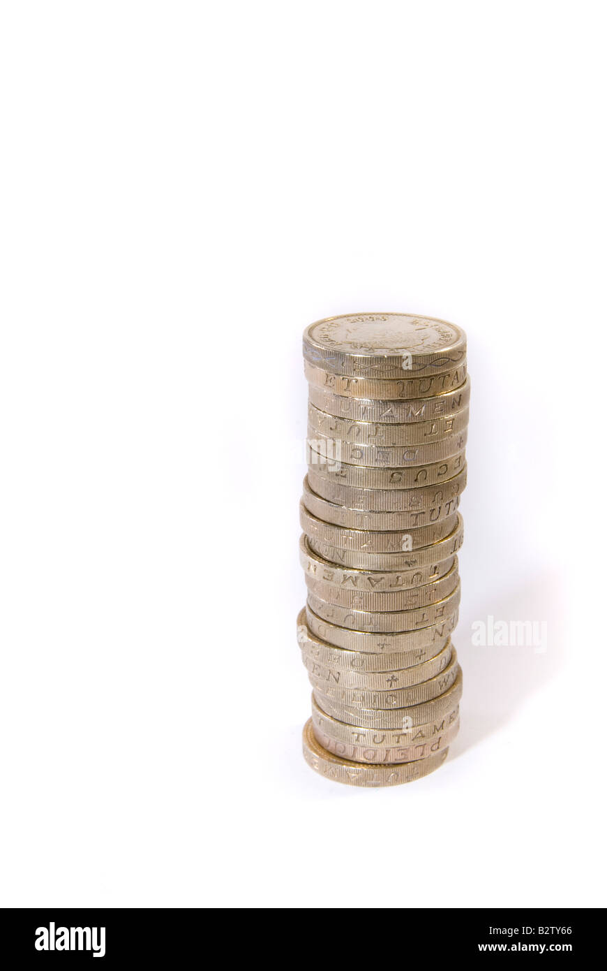 Pound coin stack money debt count hi-res stock photography and images ...