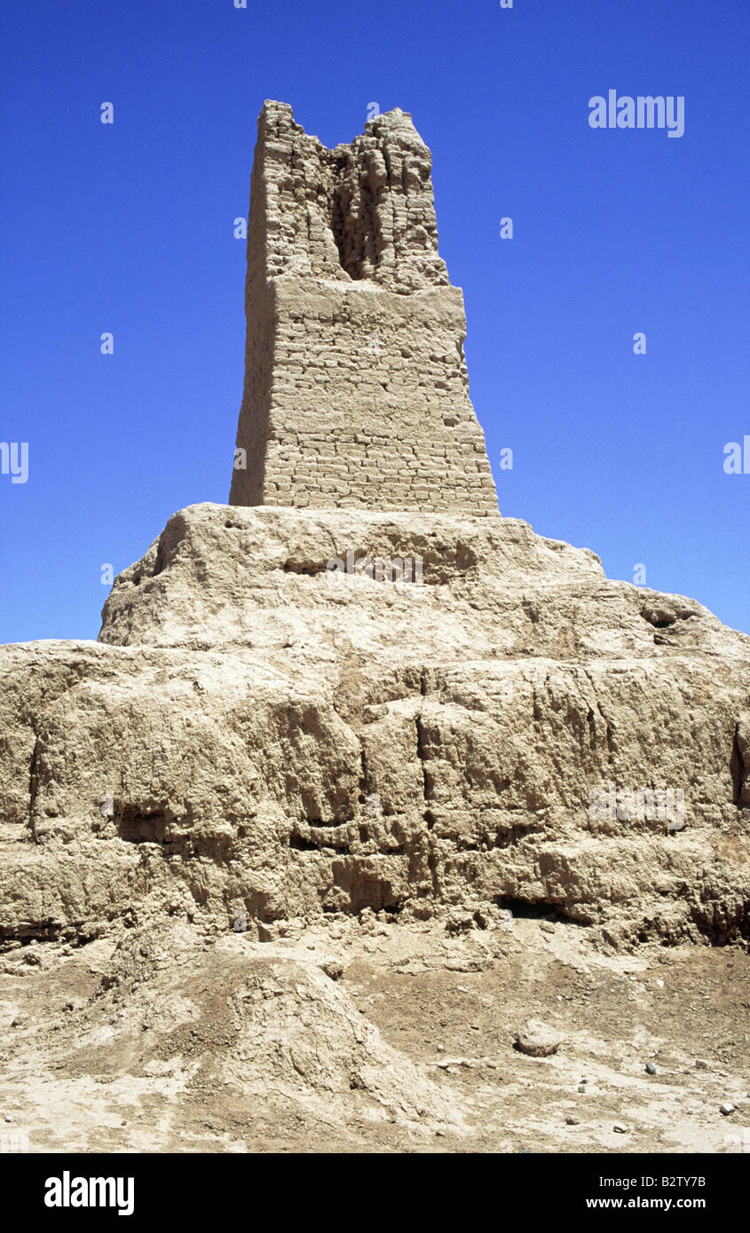 Flaming mountains Ruins of ancient capital of Uigurs Uygurs Tower ...
