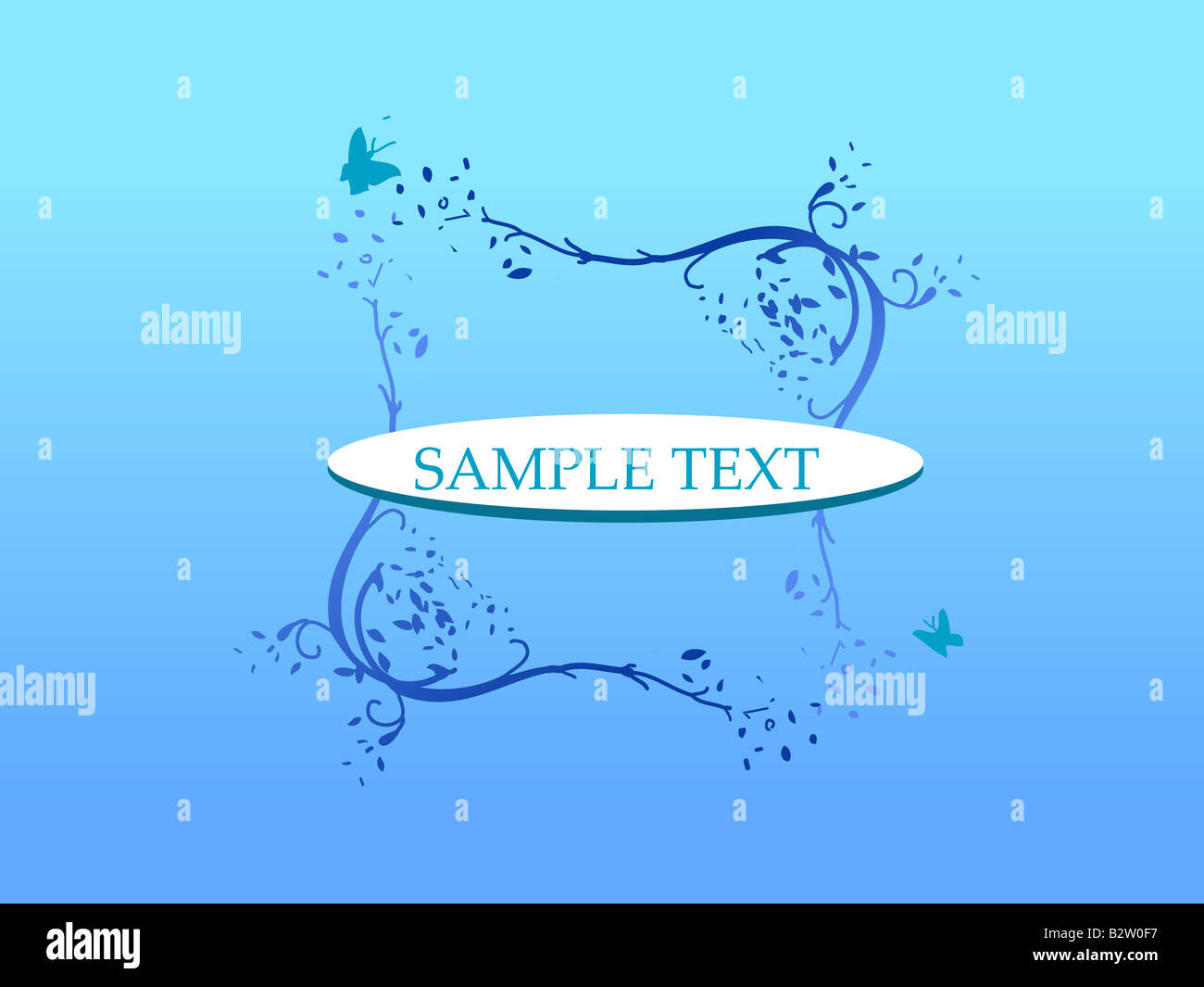 floral frame and sample text Stock Photo - Alamy