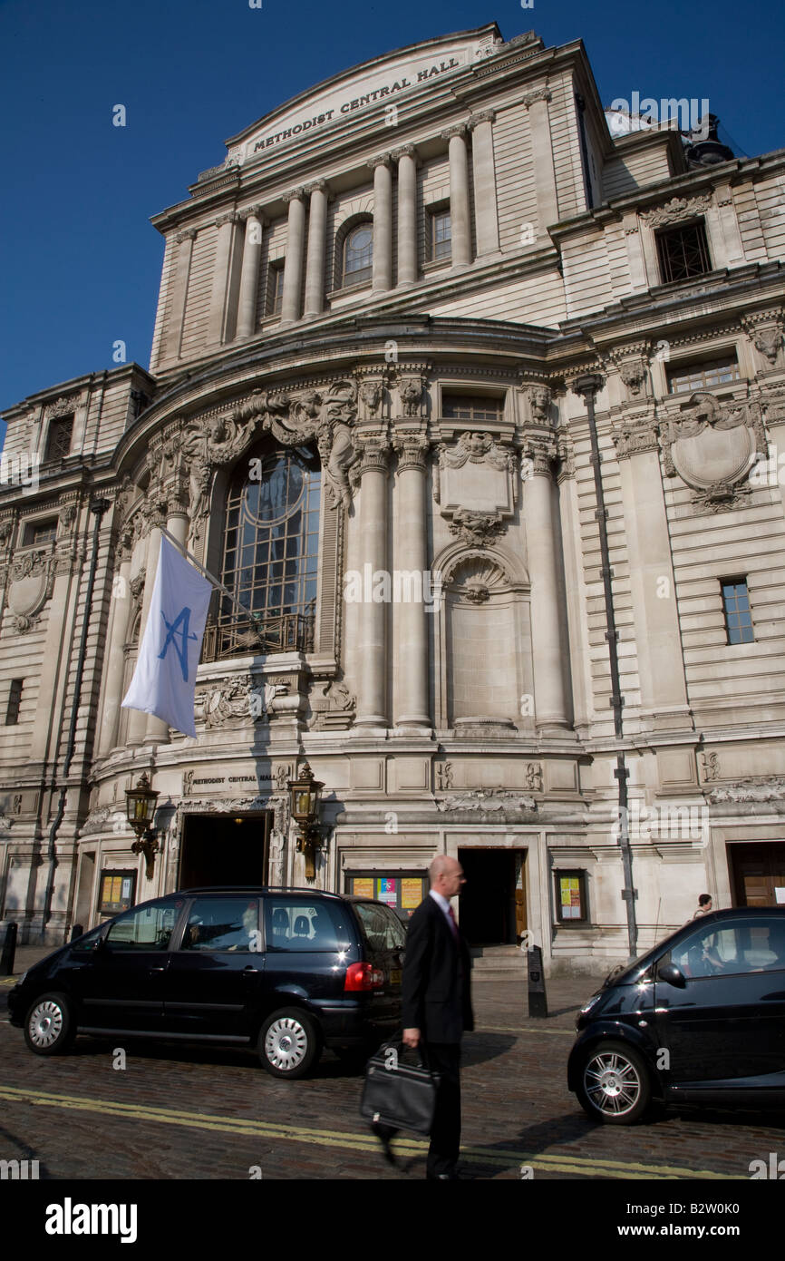 The exterior of the Methodist Central Hall in Westminster, London, UK ...