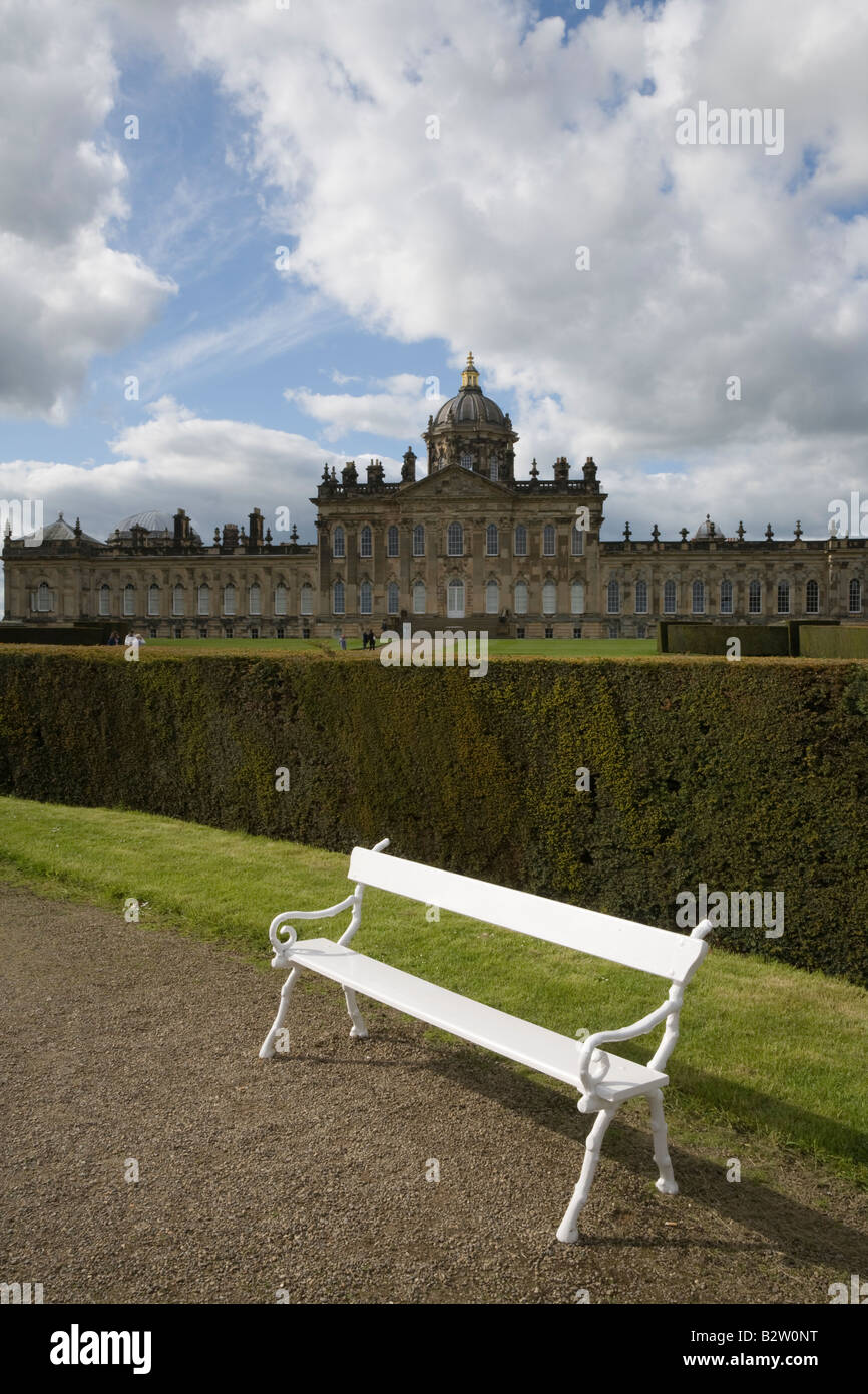 The fine historic house of Castle Howard viewed from the side of the ...