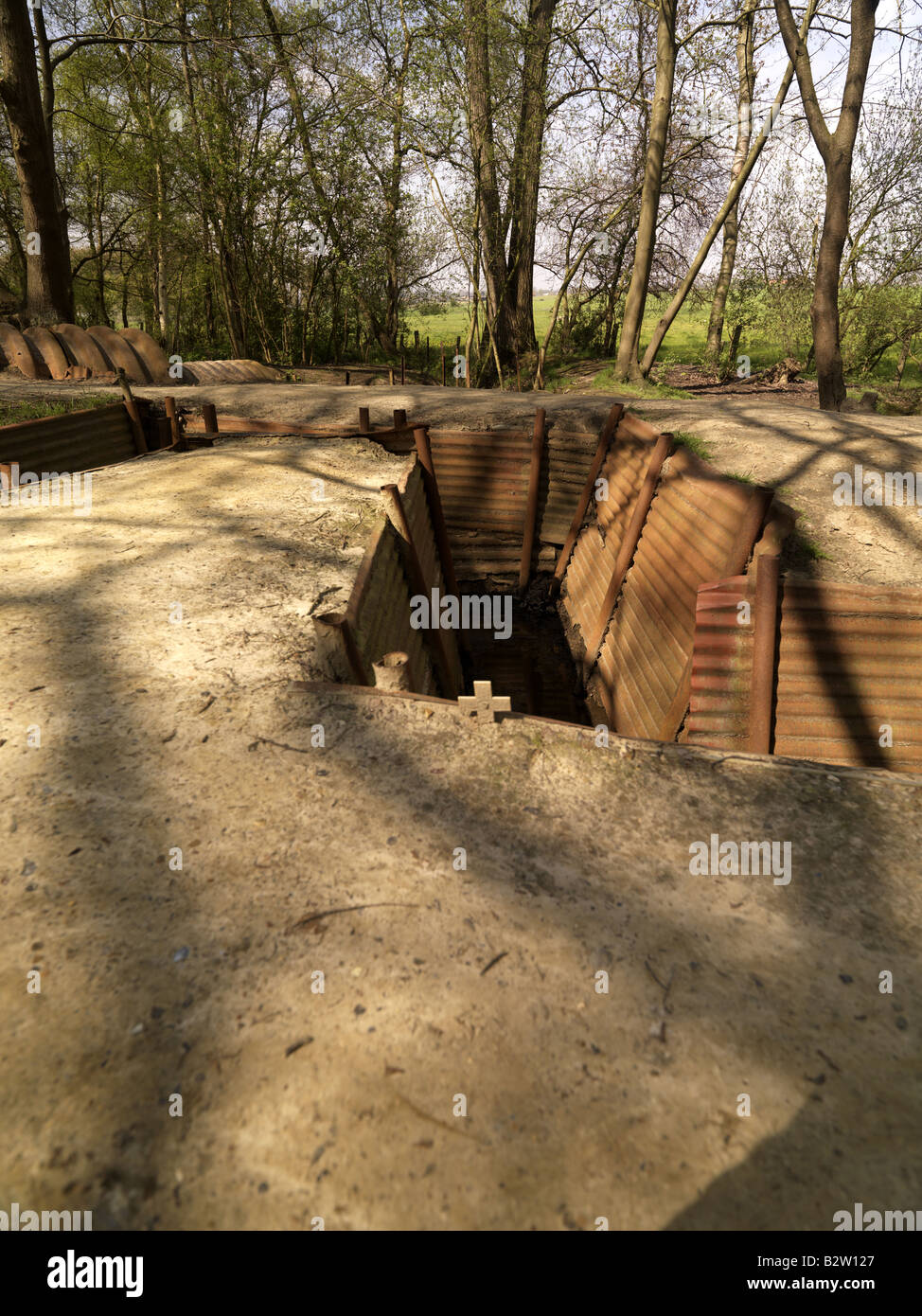 Preserved world war one trench, Flanders, Belgium Stock Photo - Alamy