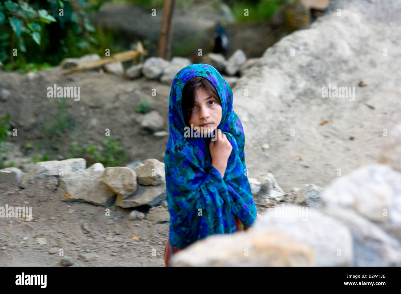 Hunza Girl in Karimabad in Northern Pakistan Stock Photo - Alamy