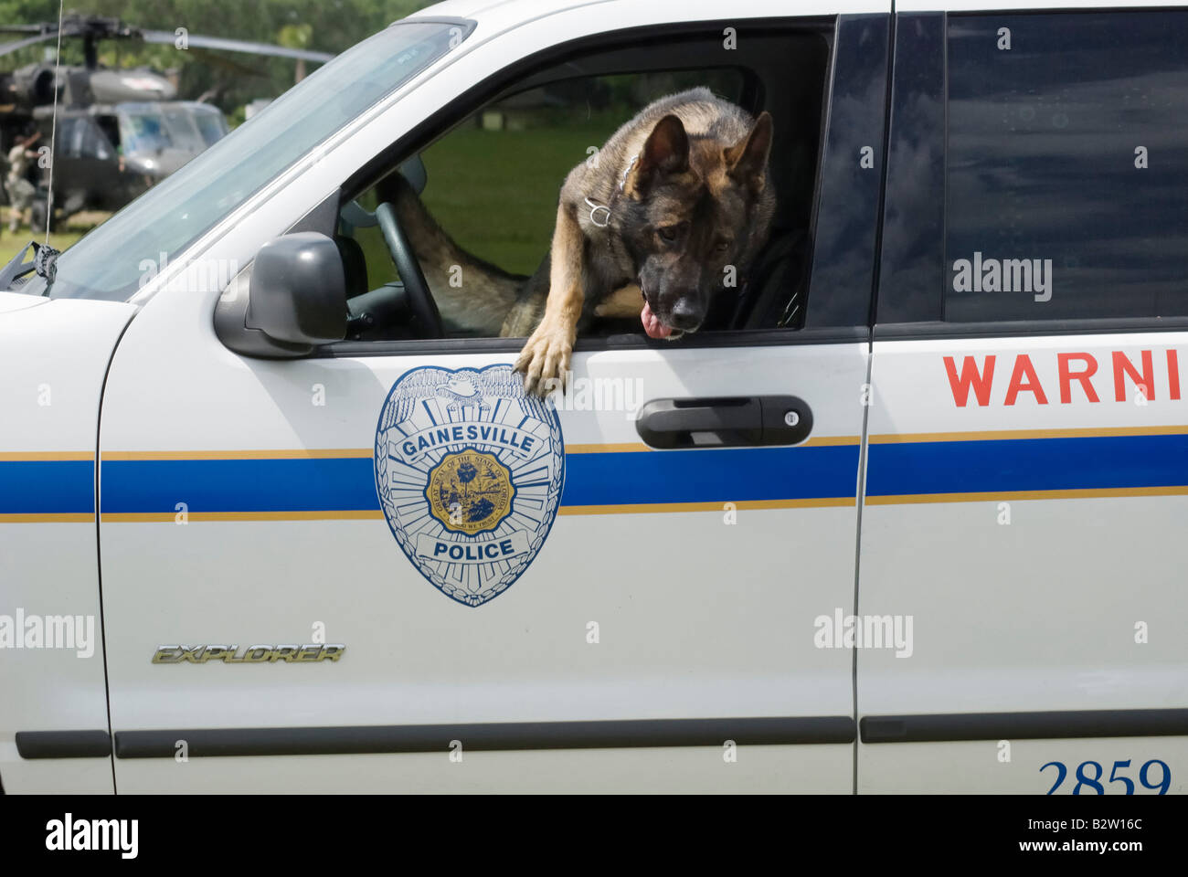 police K 9 officer Grady exits cruiser at police K 9 demonstration at ...