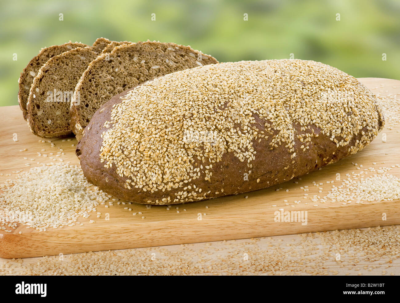 Wholemeal bread with sesame seeds Stock Photo - Alamy