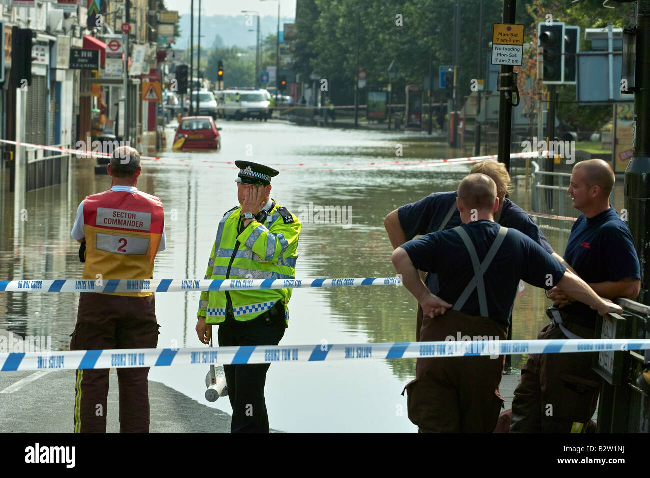 Police barrier road block hi-res stock photography and images - Alamy