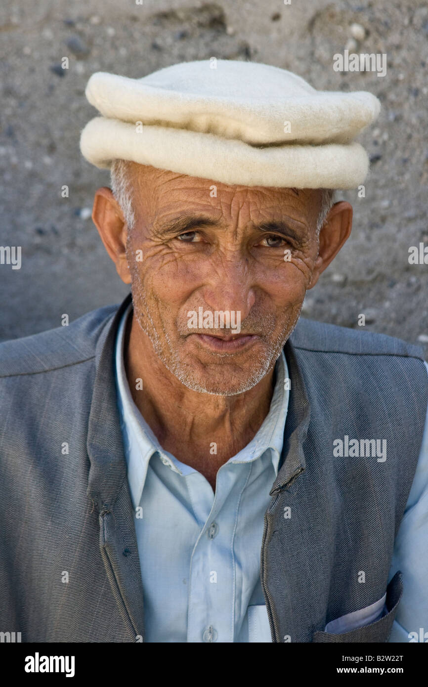 Aging Ismaili Hunza Man in Karimabad in Northern Pakistan Stock Photo ...