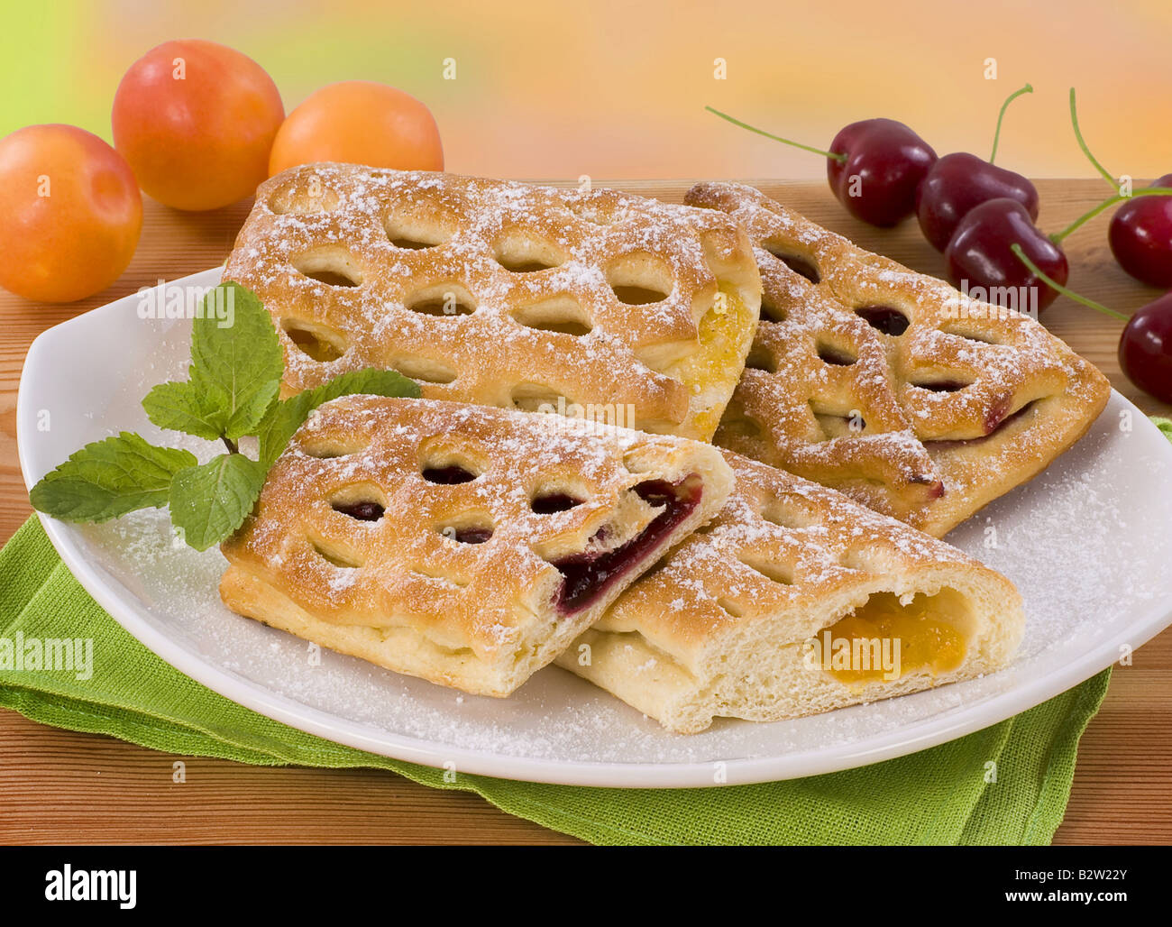 Apricot cherry jam pastry hi-res stock photography and images - Alamy