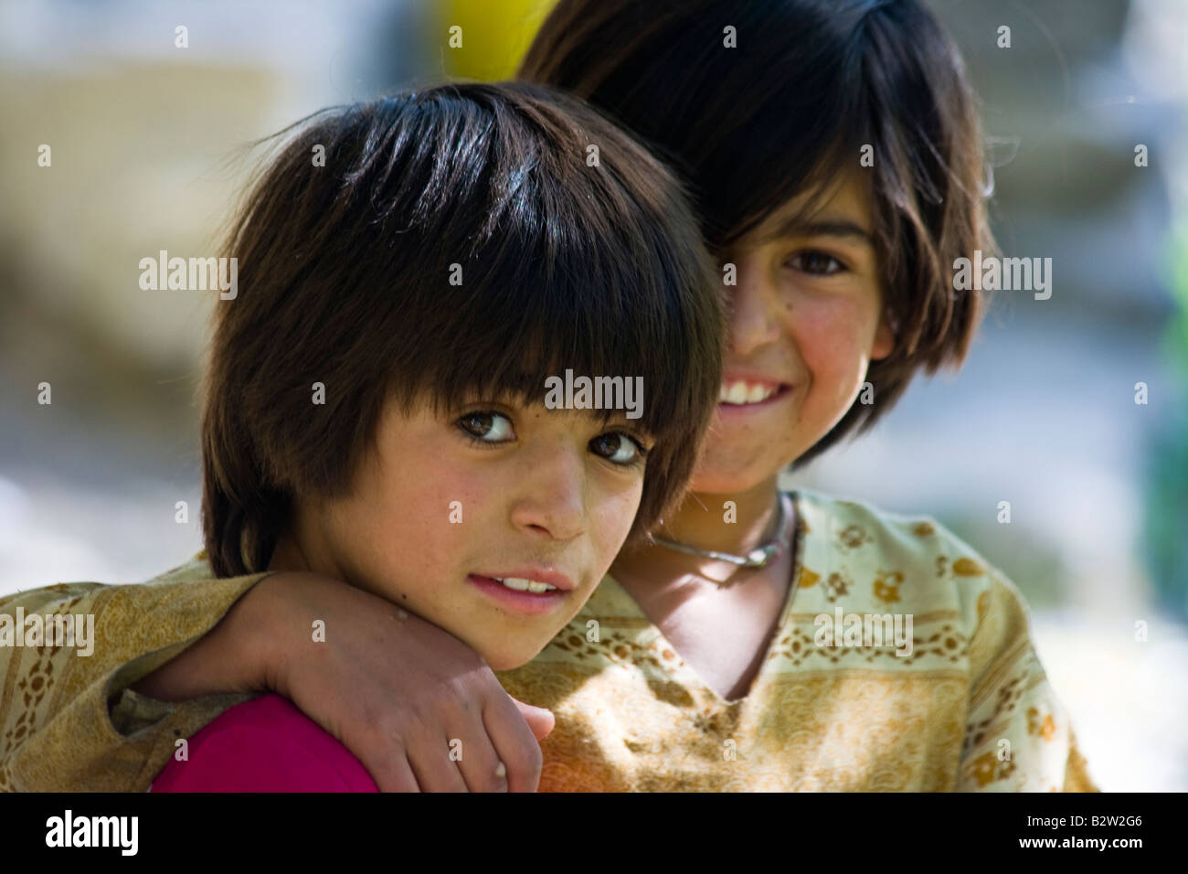 Hunza Children in Karimabad in Northern Pakistan Stock Photo - Alamy