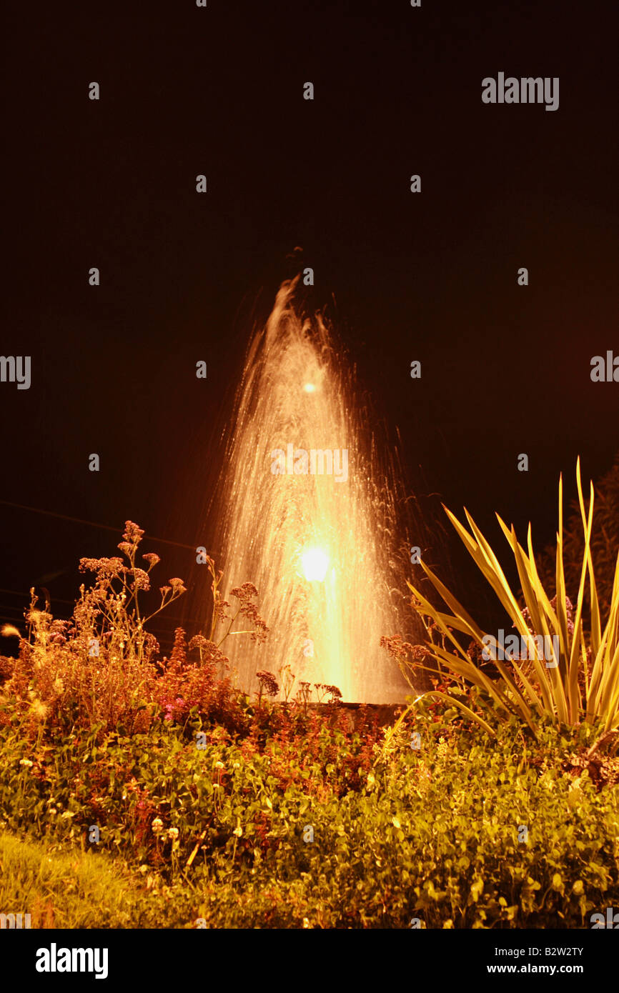 public fountain by night, Tunja, Boyacá, Colombia, South America Stock ...