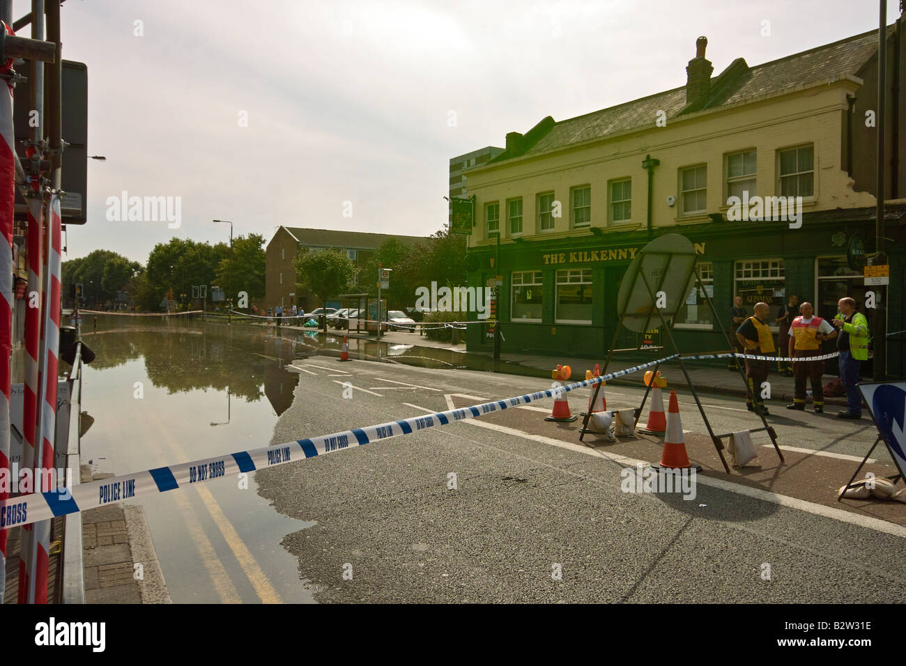 Flood outside pub Stock Photo - Alamy