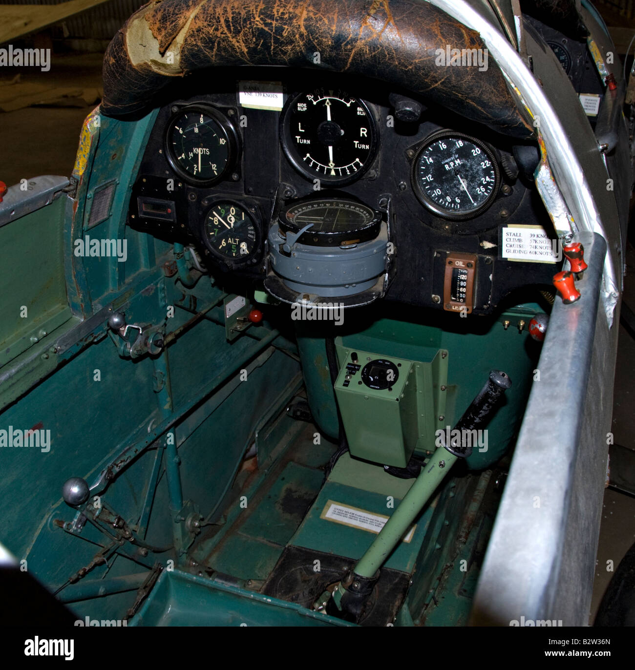 Cockpit instruments in the 1933 DH82a Tiger Moth Stock Photo - Alamy