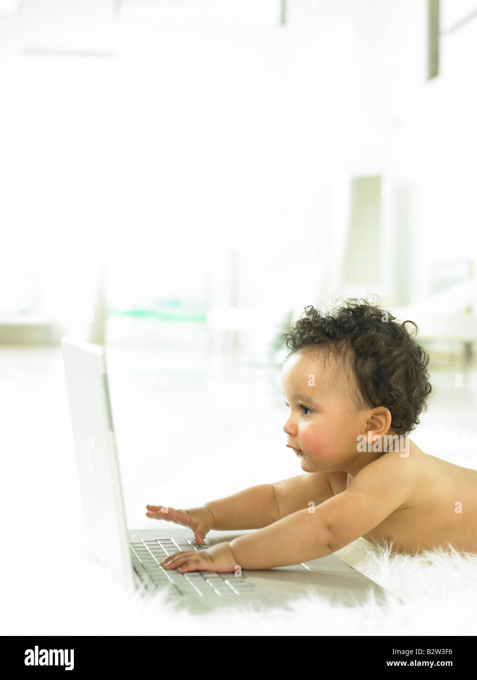 African american kid boy typing hi-res stock photography and images - Alamy