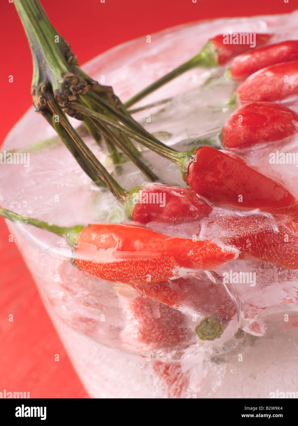 Frozen chilli peppers Stock Photo - Alamy