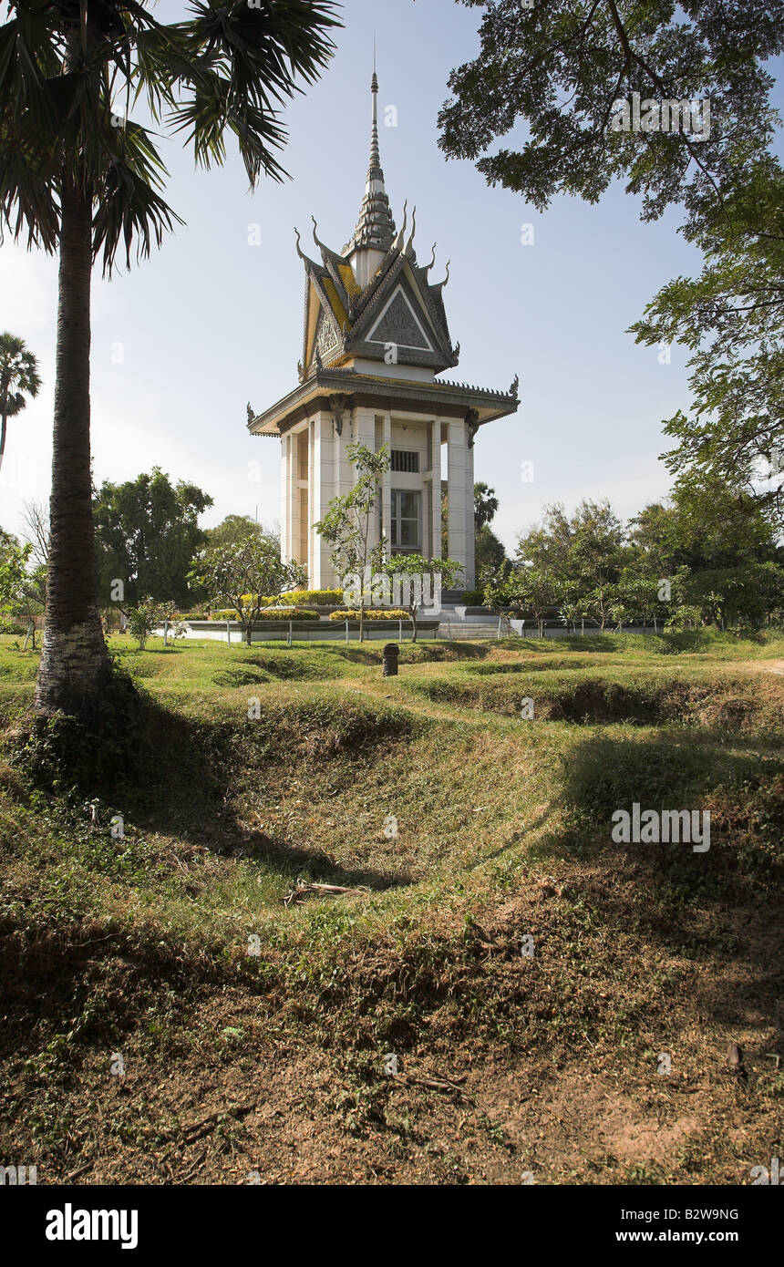 Choeung Ek Memorial and the mass graves situated in the Killing Fields ...