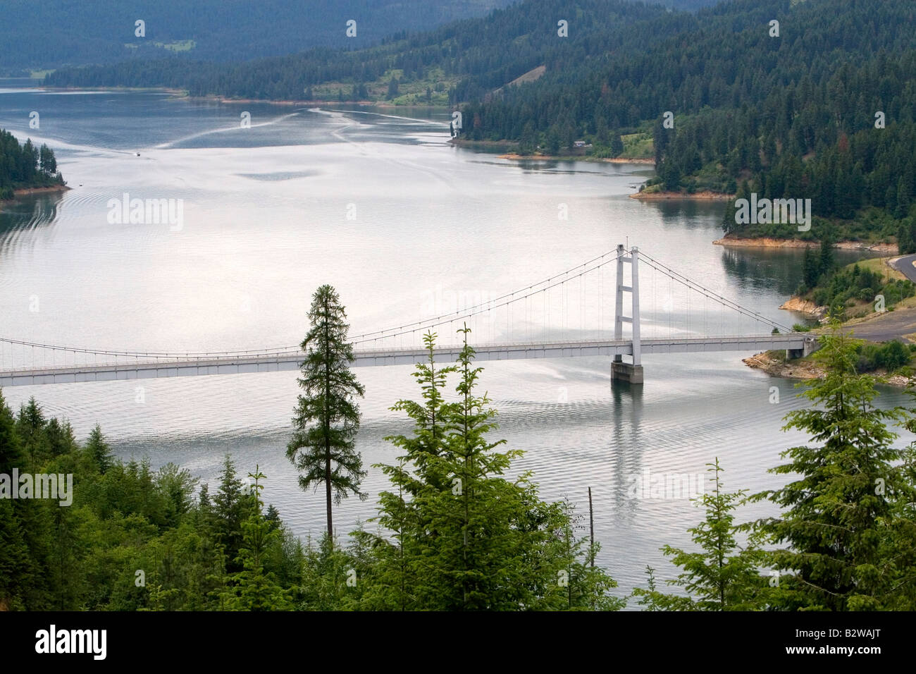 Dent Bridge spanning the Dworshak Reservoir near Orofino Idaho Stock ...