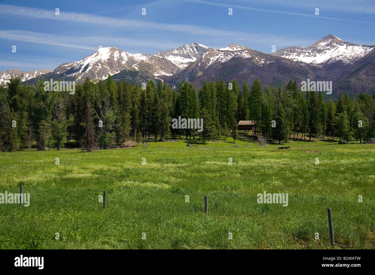 The Rocky Mountains in the Bob Marshall Wilderness near Condon Montana ...