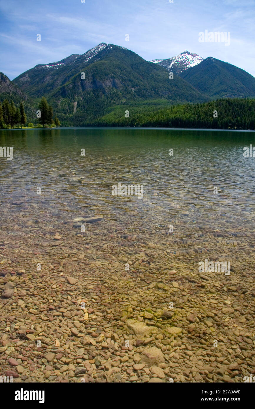 Holland Lake in the Flathead National Forest near Condon Montana Stock ...