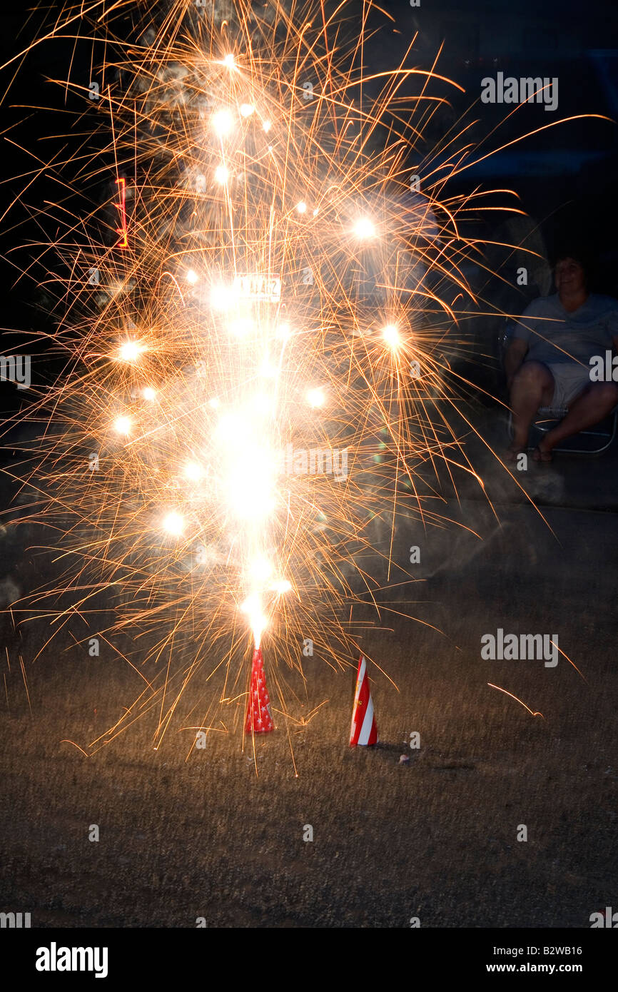Consumer fireworks lit for Fourth of July neighborhood celebration in ...