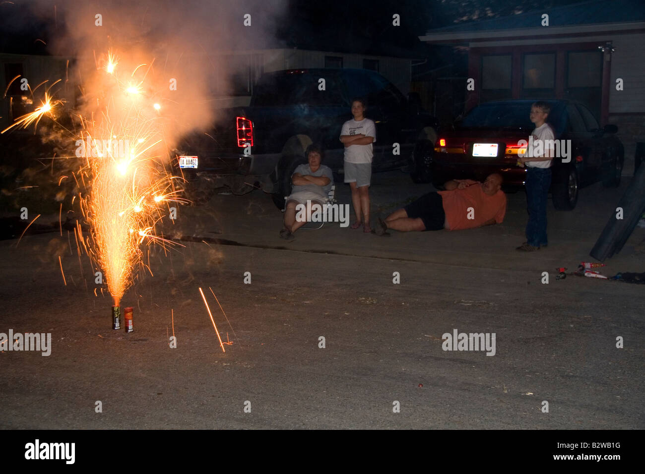 Neighborhood fireworks hi-res stock photography and images - Alamy