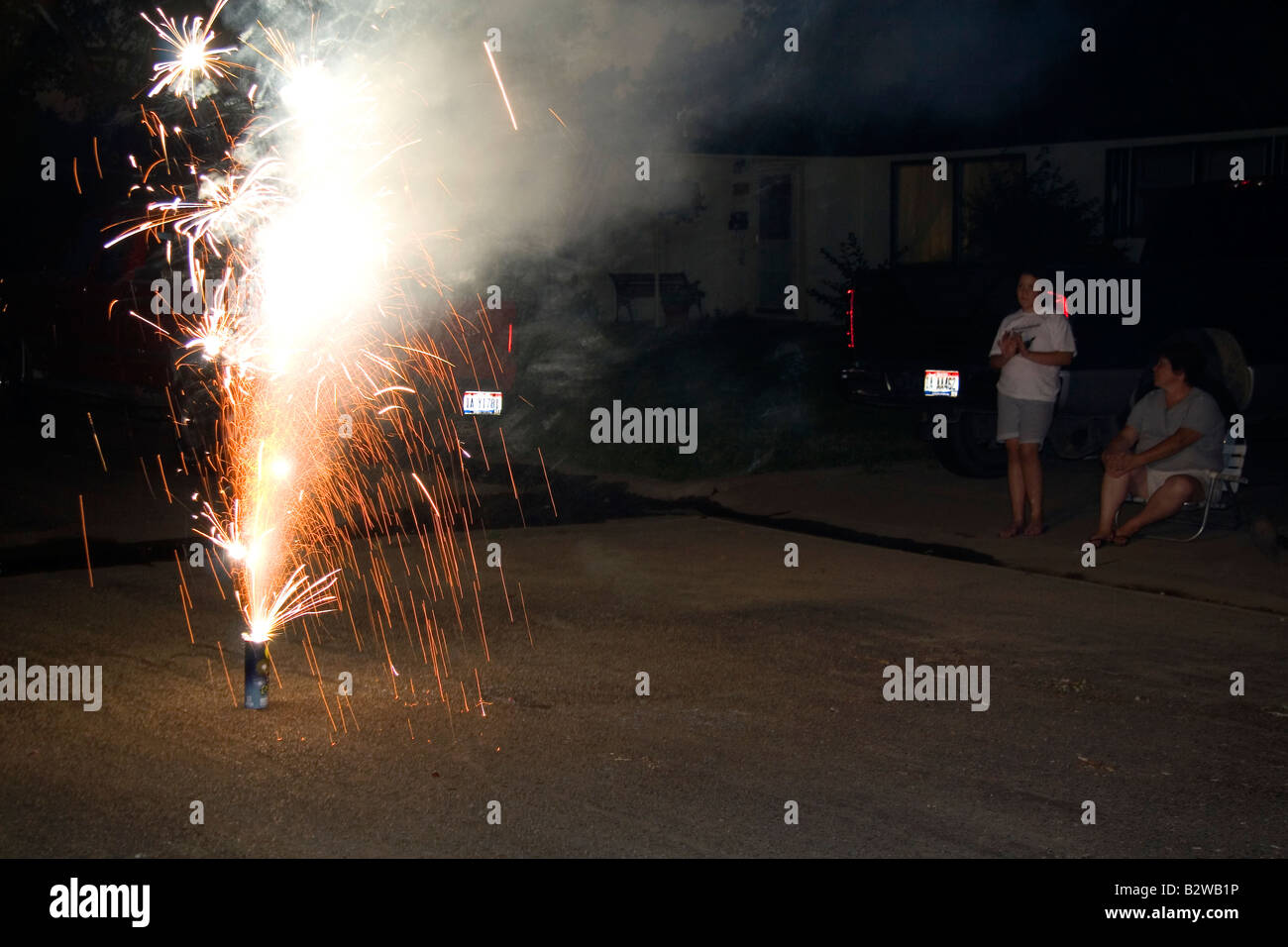 Consumer fireworks lit for Fourth of July neighborhood celebration in ...
