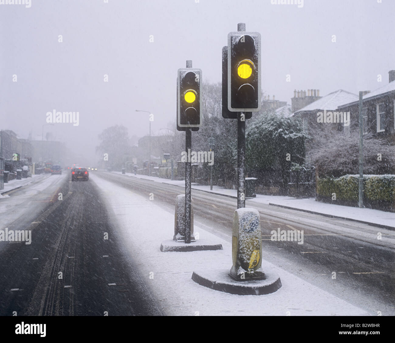 Traffic lights and snow Stock Photo - Alamy