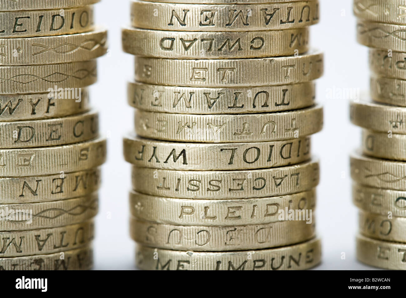 Stacks of pound coins Stock Photo - Alamy
