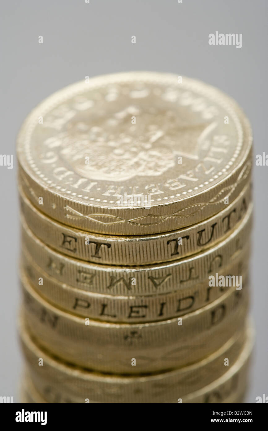 Stack of pound coins Stock Photo - Alamy
