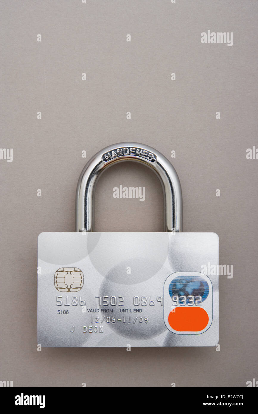 Credit card lock Stock Photo - Alamy