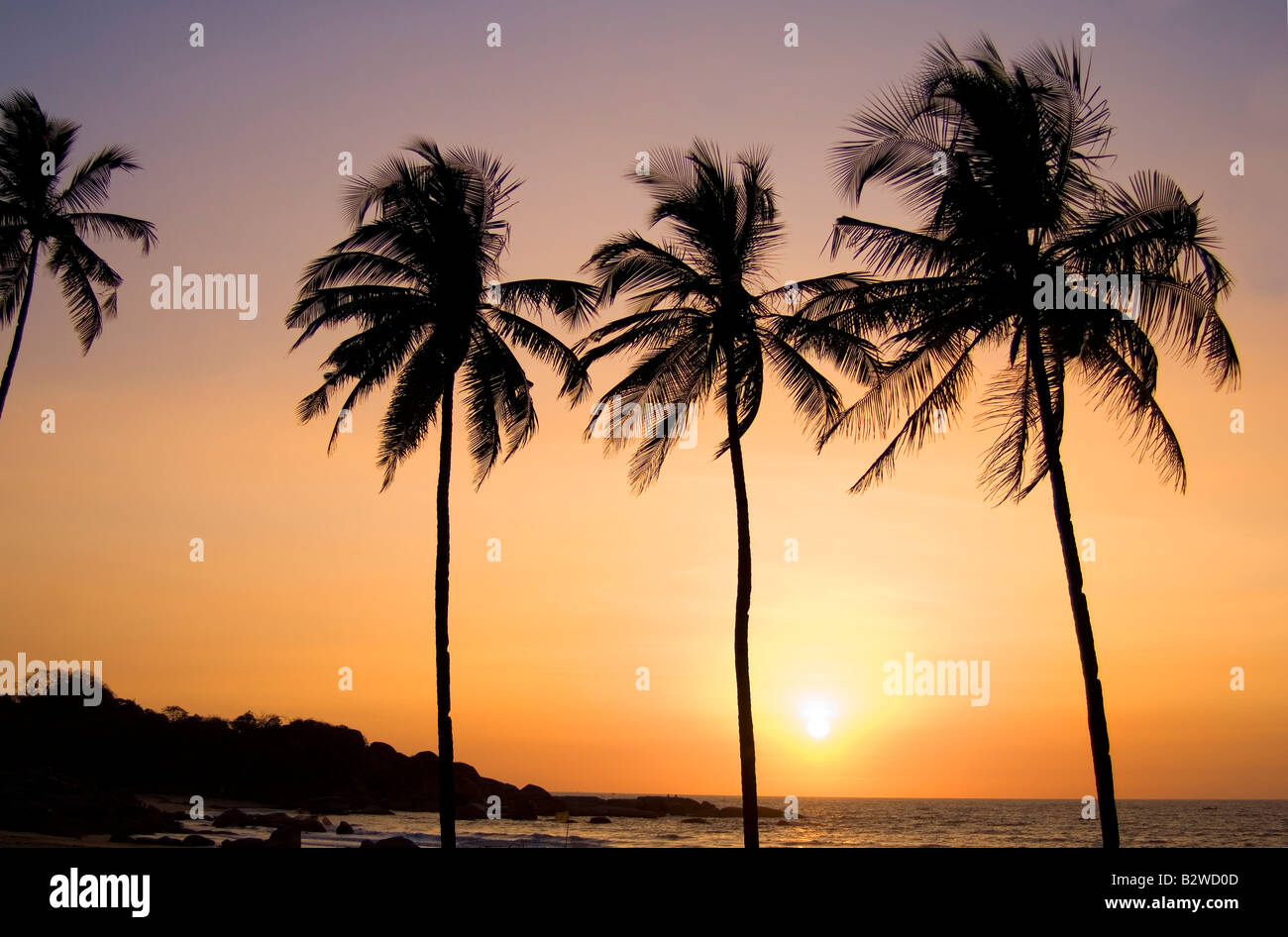 Sunset at Agonda Beach, South Goa, India, Asia Stock Photo - Alamy