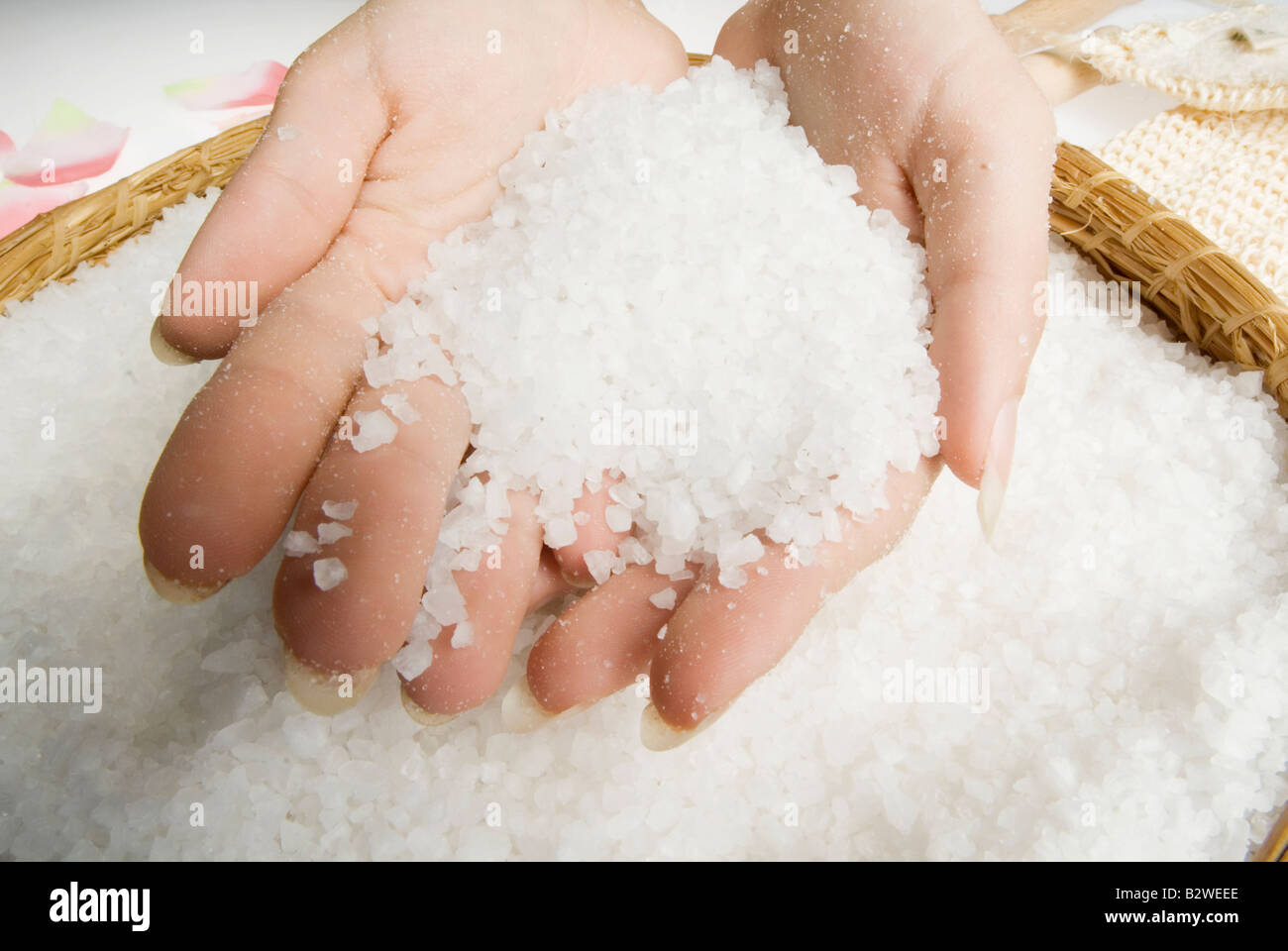 hands making beauty treatment the scrub with salt Stock Photo - Alamy