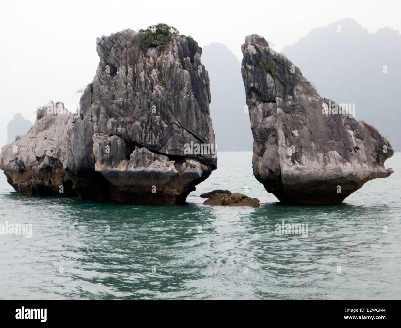 Unusual rock formations Halong Bay Vietnam Stock Photo - Alamy