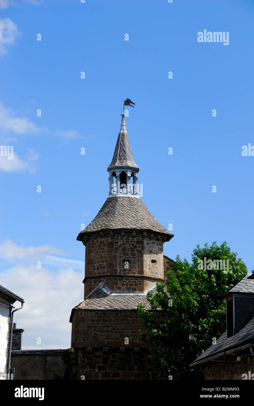 Bell tower in Besse-en-Chandesse, Auvergne, France Stock Photo - Alamy