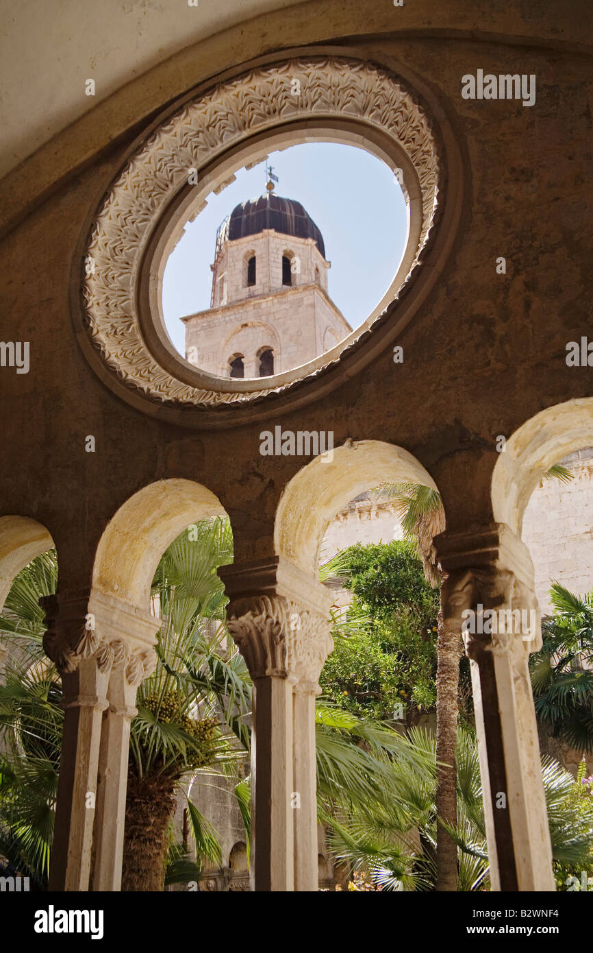 Cloister of the Franciscan monastery in Dubrovnik, Croatia Stock Photo ...