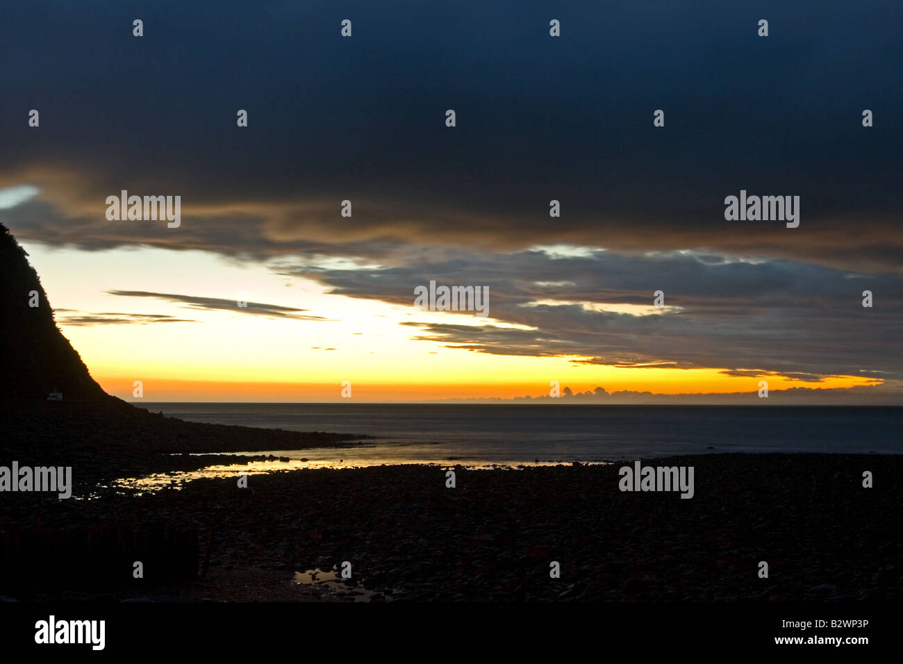 Sunset at Lynmouth Devon Stock Photo - Alamy