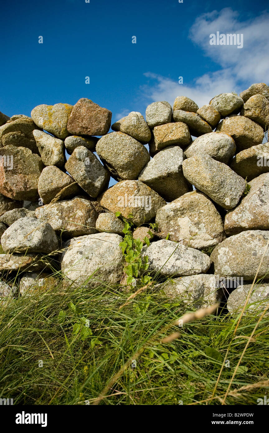 Stone wall, near Roundstone, Connemara, County Galway, Ireland Stock ...
