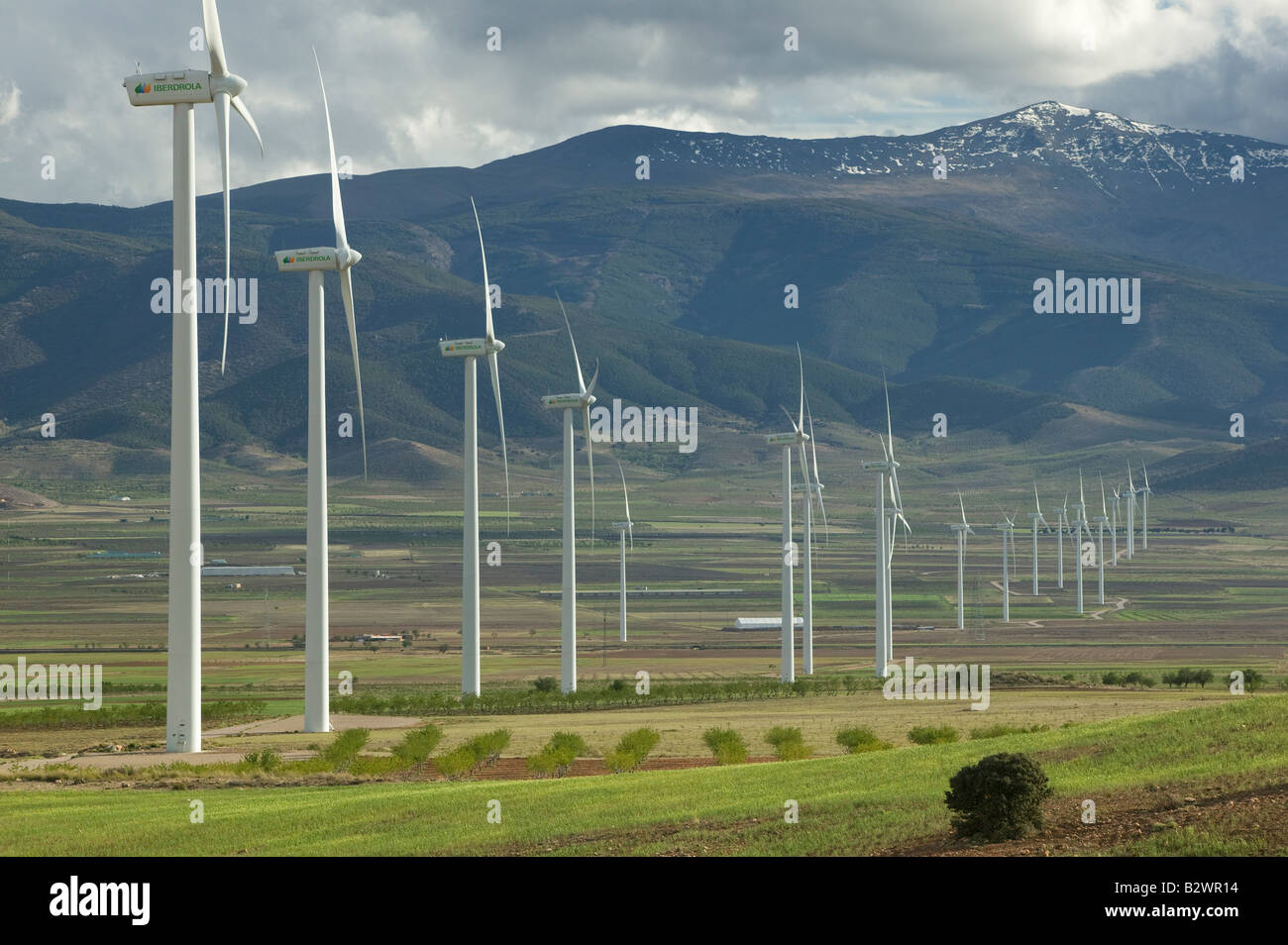 Iberdrola turbines at the Marquesada de Zenete Wind Farm, Andalucia ...