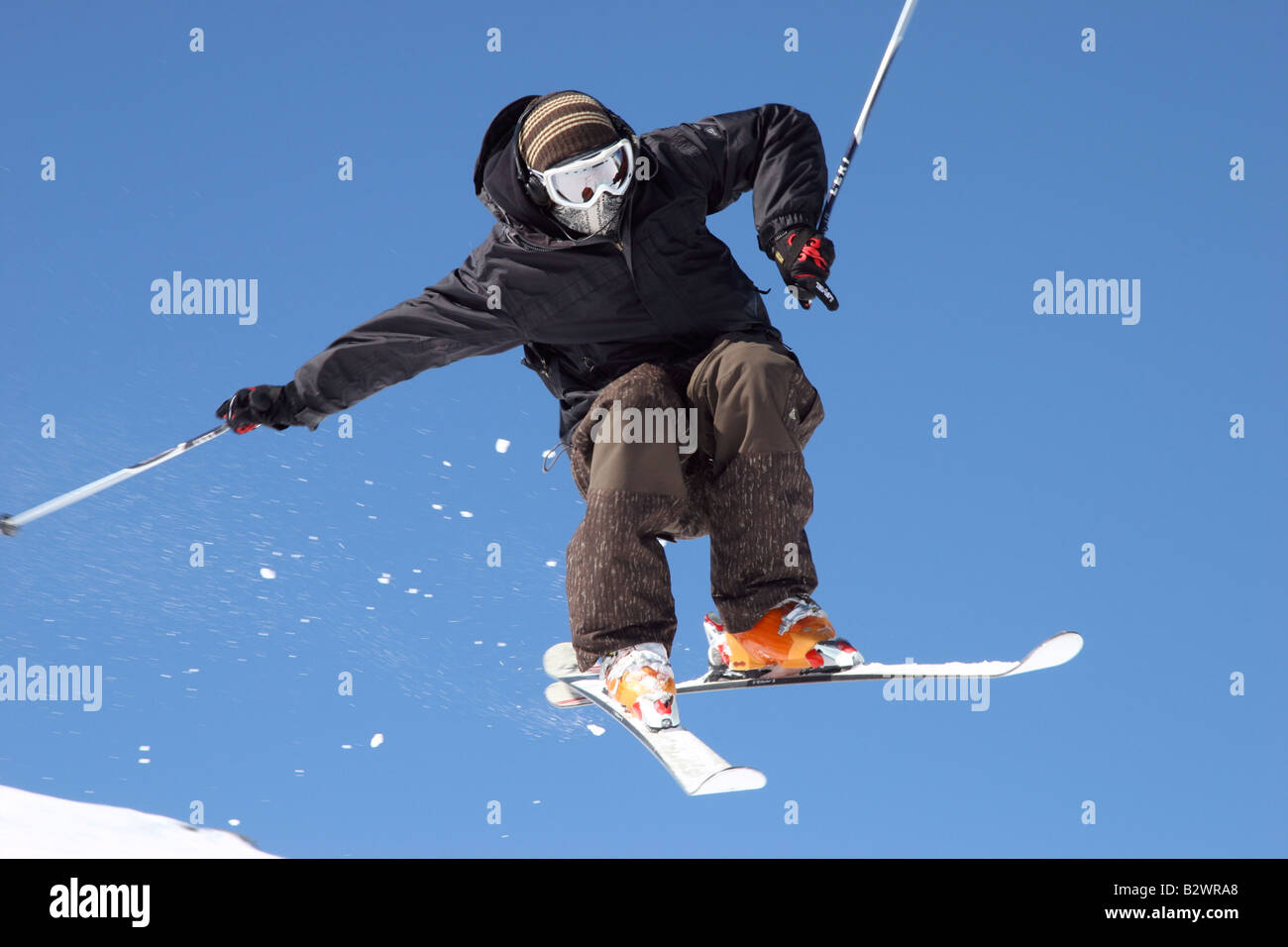 A skier gets good air off a jump in the Portes du Soleil ski area of ...