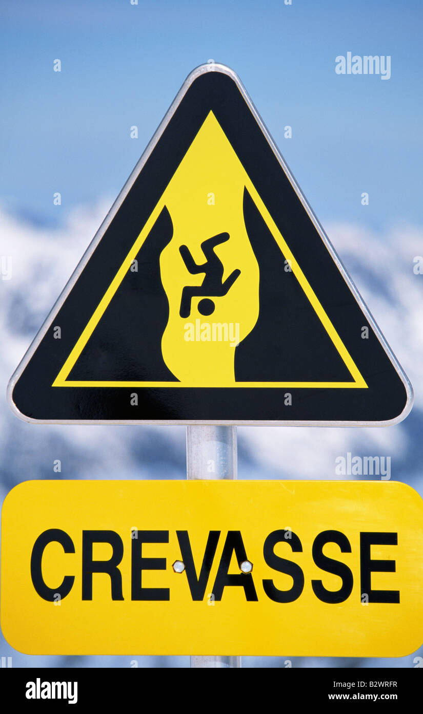 Crevasse Warning Sign High Resolution Stock Photography and Images - Alamy