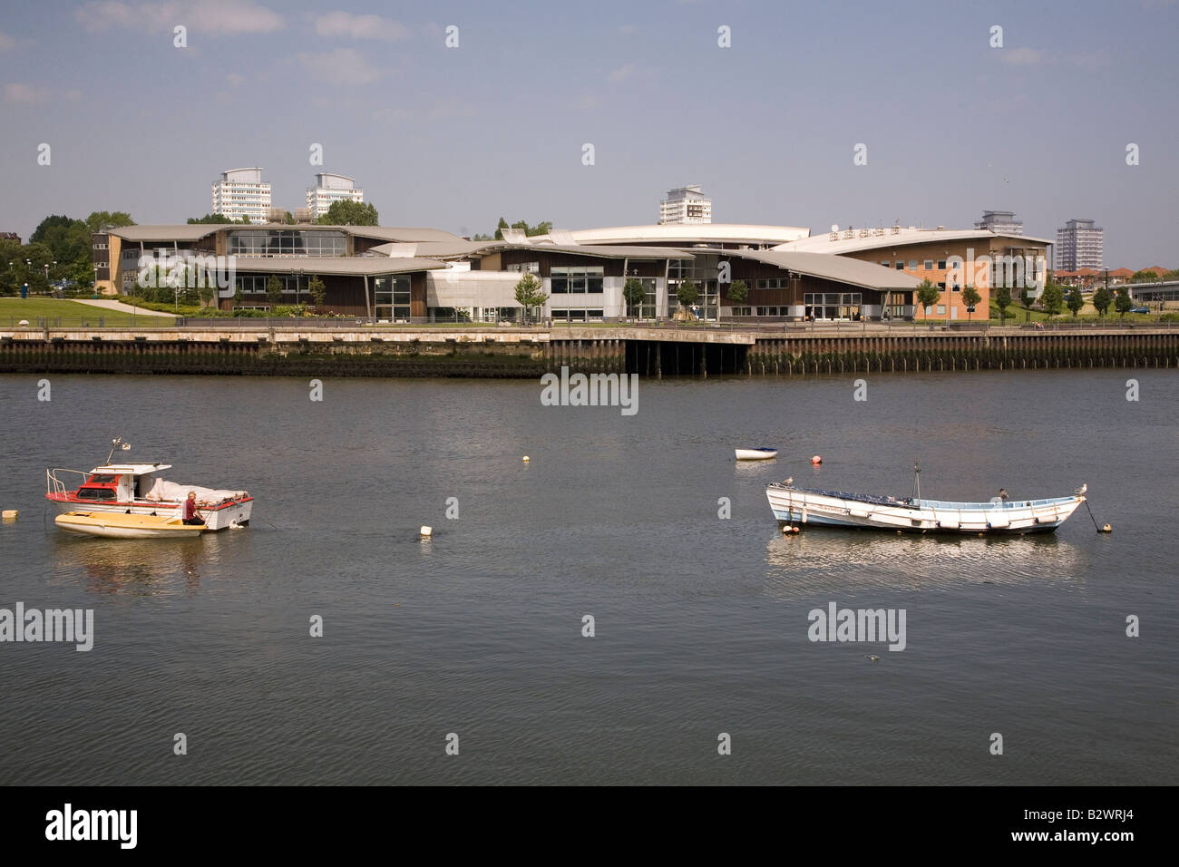The river Wear in Sunderland. The University of Sunderland's St Peter's ...