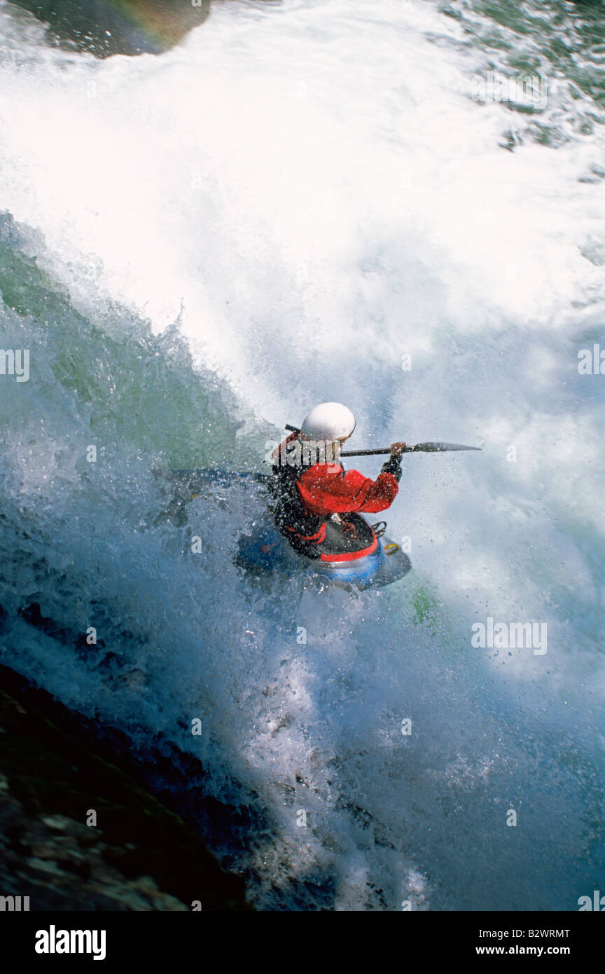 Woman kayak waterfall hi-res stock photography and images - Alamy