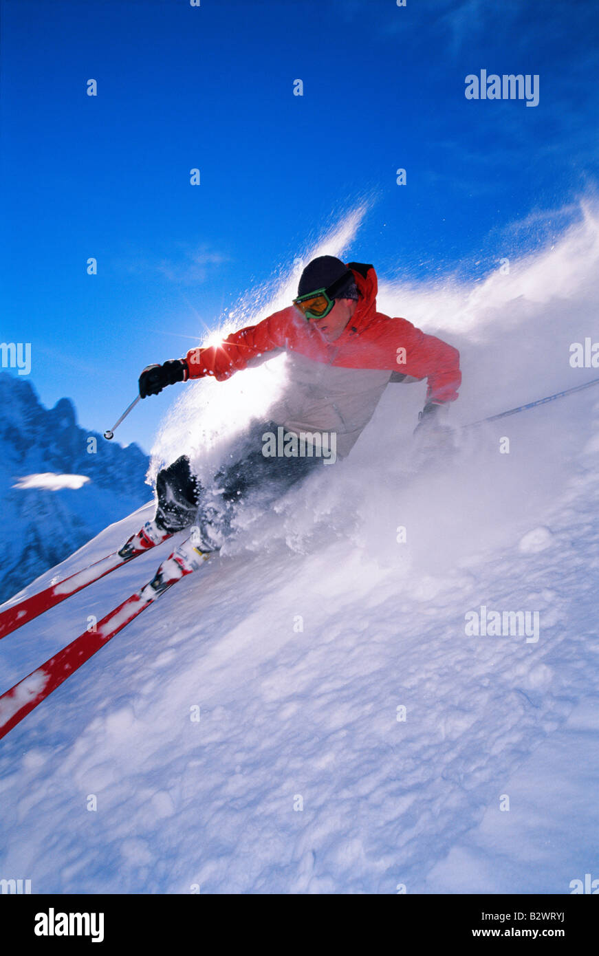 Skier coming down slope hi-res stock photography and images - Alamy