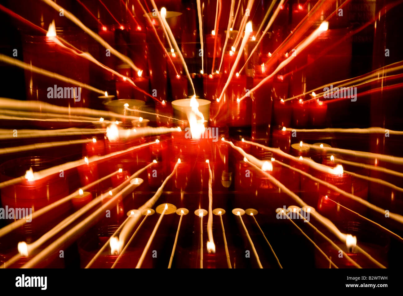 Candle Flames Abstract taken with slow shutter speed in a cathedral ...