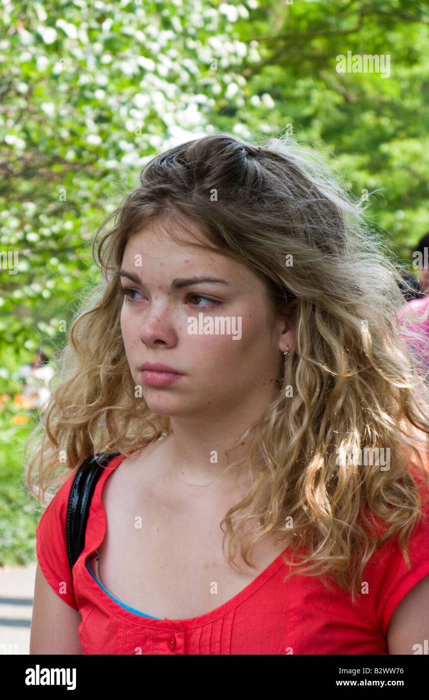 teenage American high school student on admissions office tour of ...