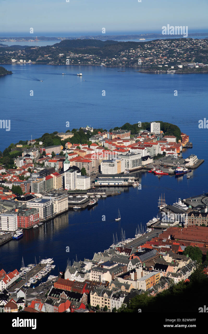 Norway Bergen general aerial view Stock Photo - Alamy