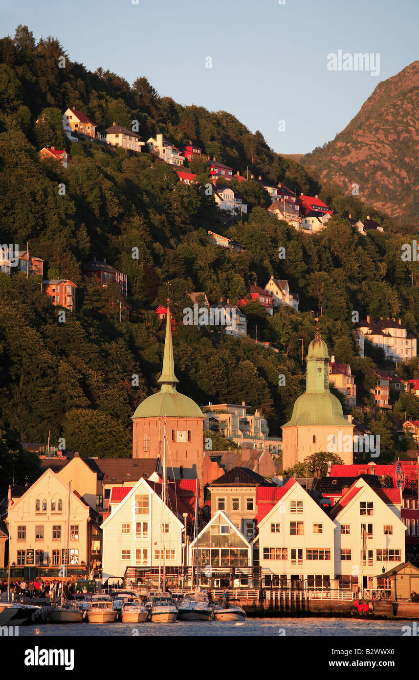 Norway Bergen skyline general view harbour panorama Stock Photo - Alamy
